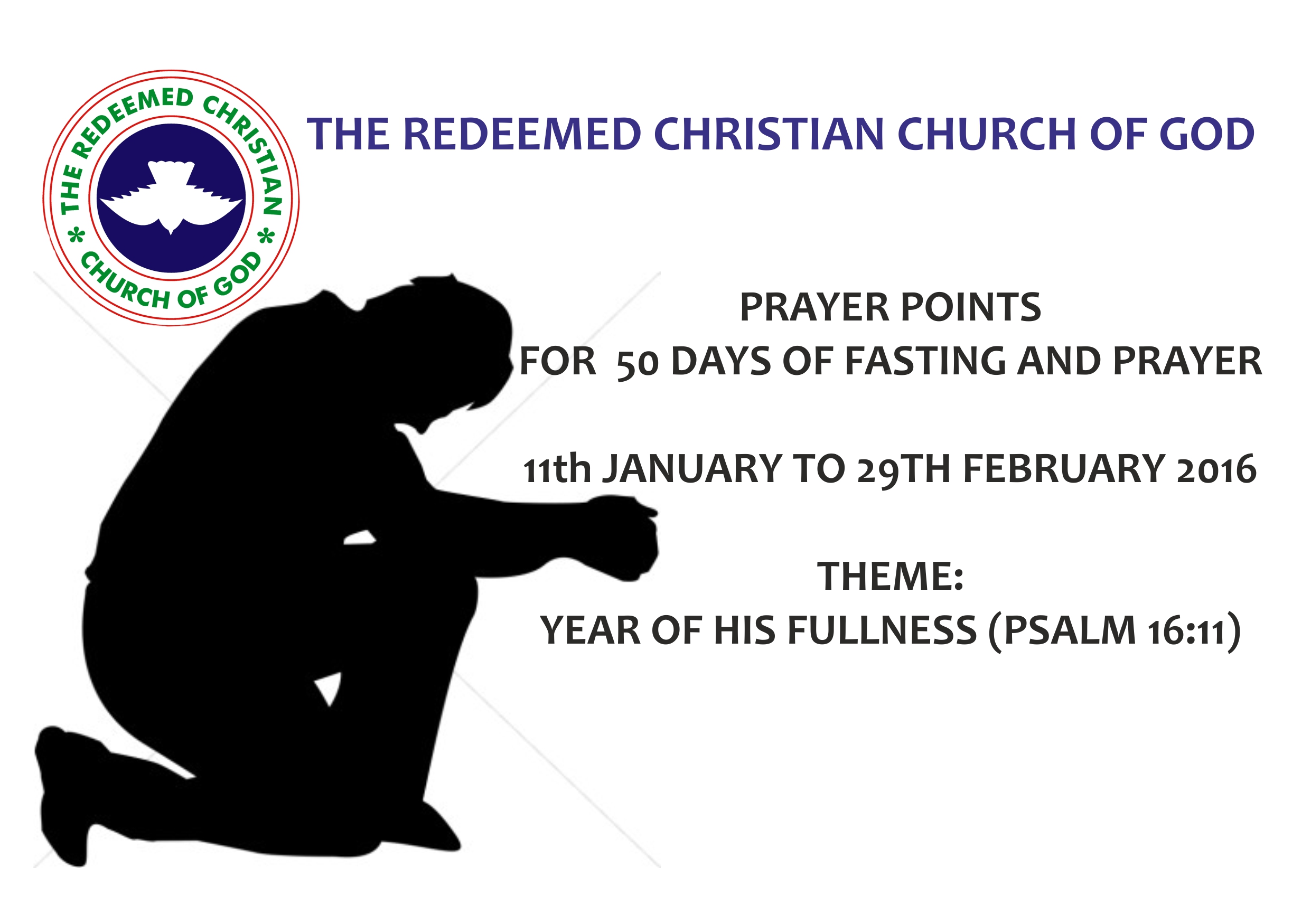 THE RCCG PRAYER POINTS FOR 50 DAYS OF FASTING AND PRAYER 11th JANUARY